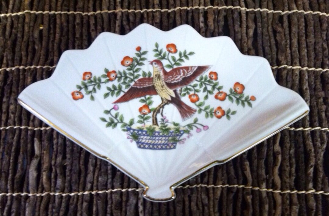 Aviary Porcelain Fan Bird Dish - Etsy UK