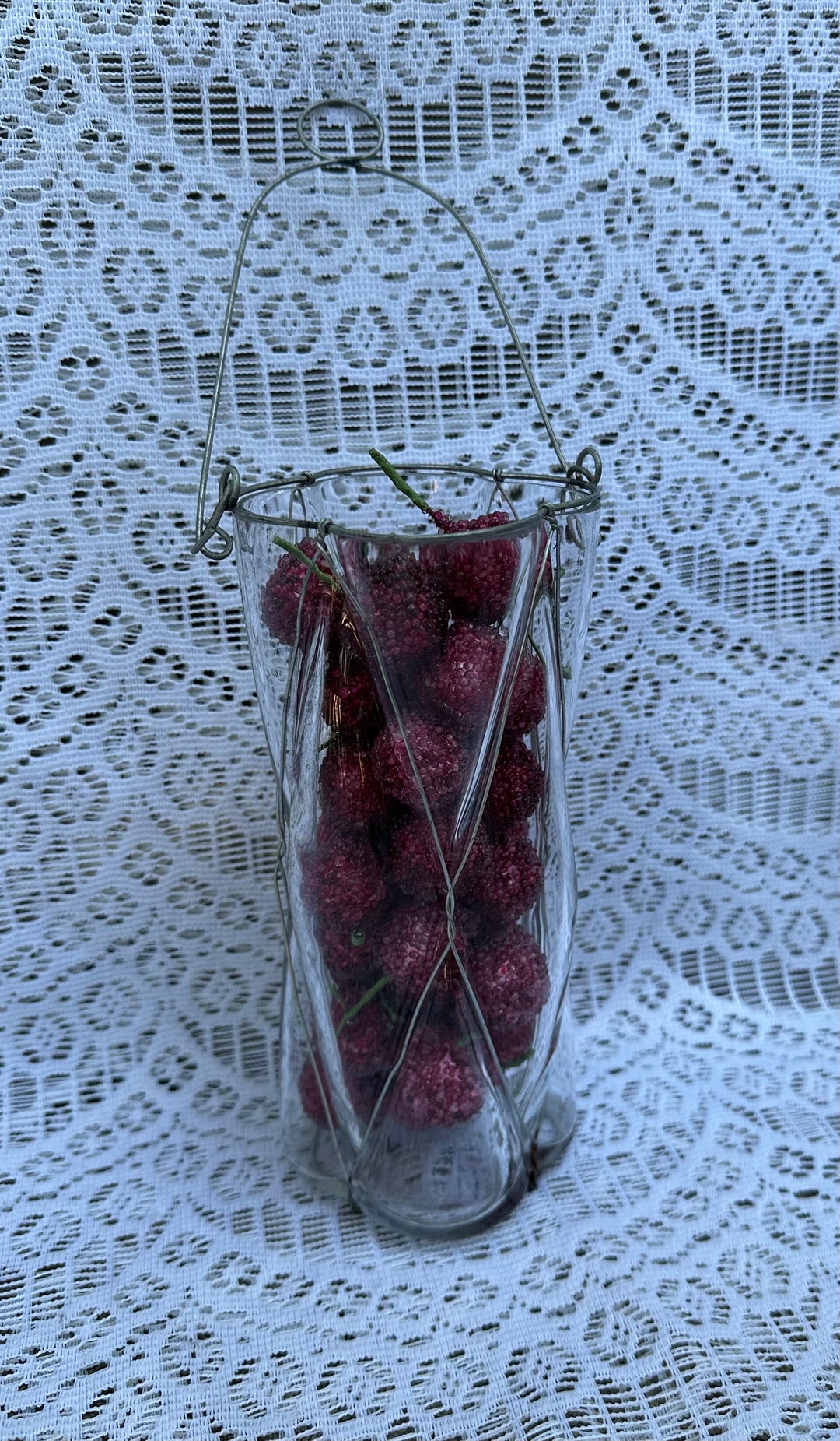 Wire Wrapped Glass Vase With Handle - Etsy