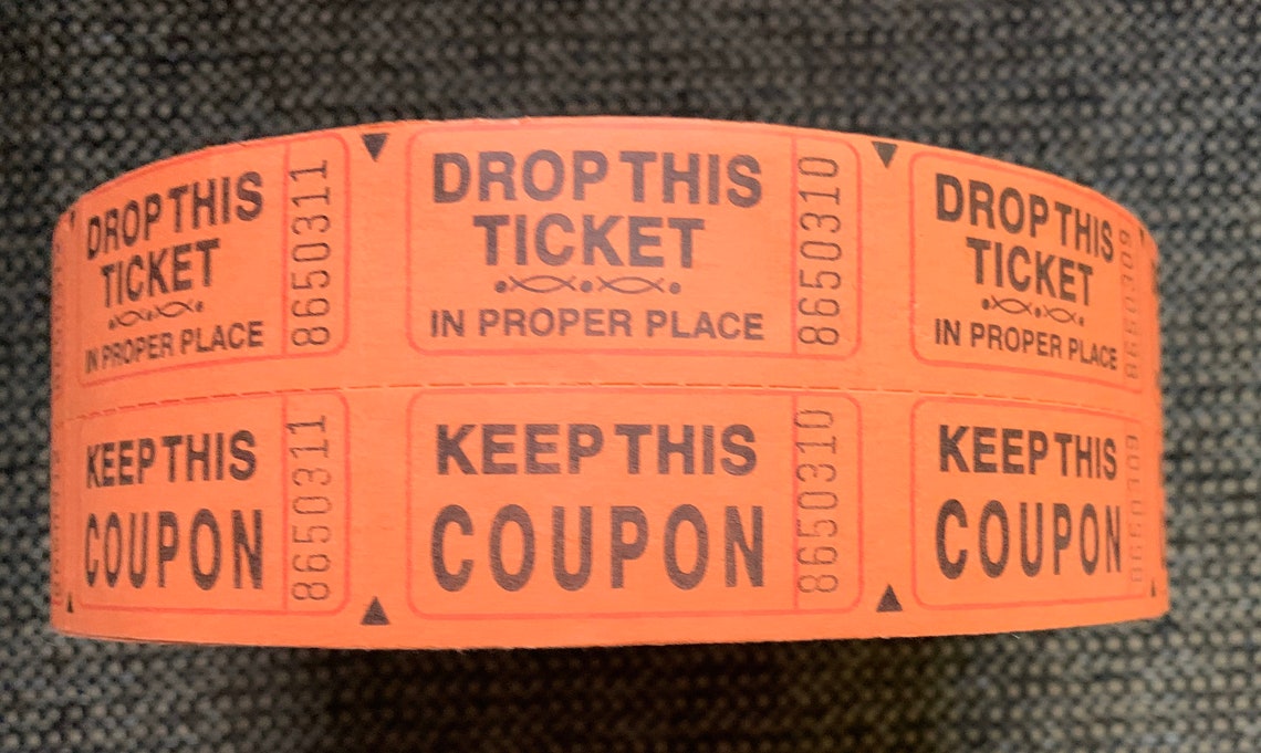 Sequential Roll Orange Raffle Tickets/ FREE SHIPPING | Etsy