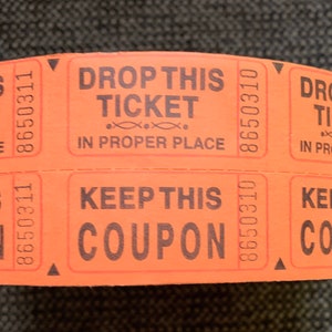Sequential Roll Orange Raffle Tickets - Etsy