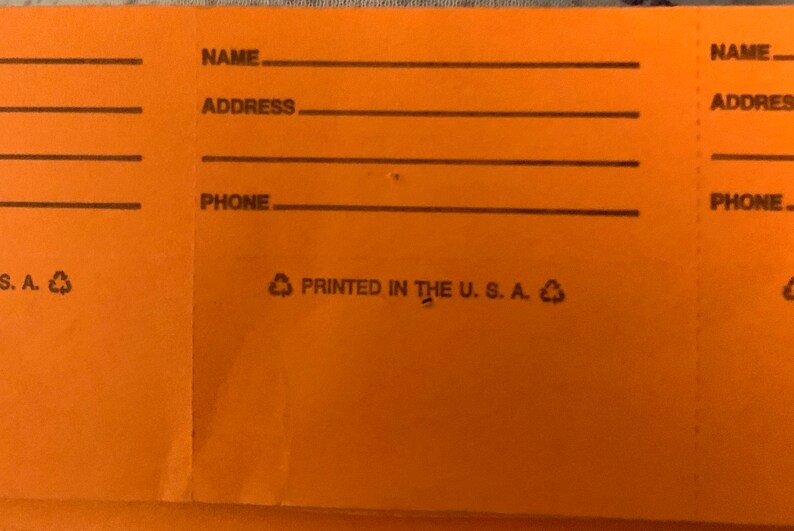 Sequential Roll Orange Raffle Tickets/ FREE SHIPPING | Etsy