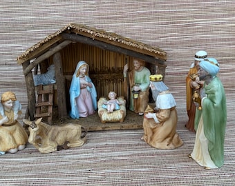 Homco 5603 Christmas Nativity Set Home Interiors 8 Piece Bisque ...