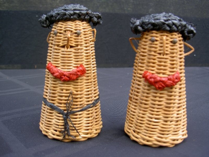 Wicker Matador Salt Pepper Shaker Covers - Etsy