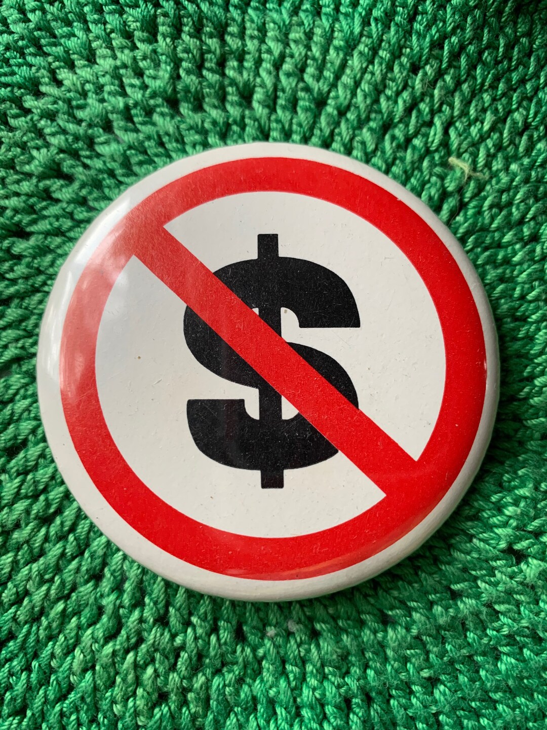 Button Large No Money Symbol - Etsy