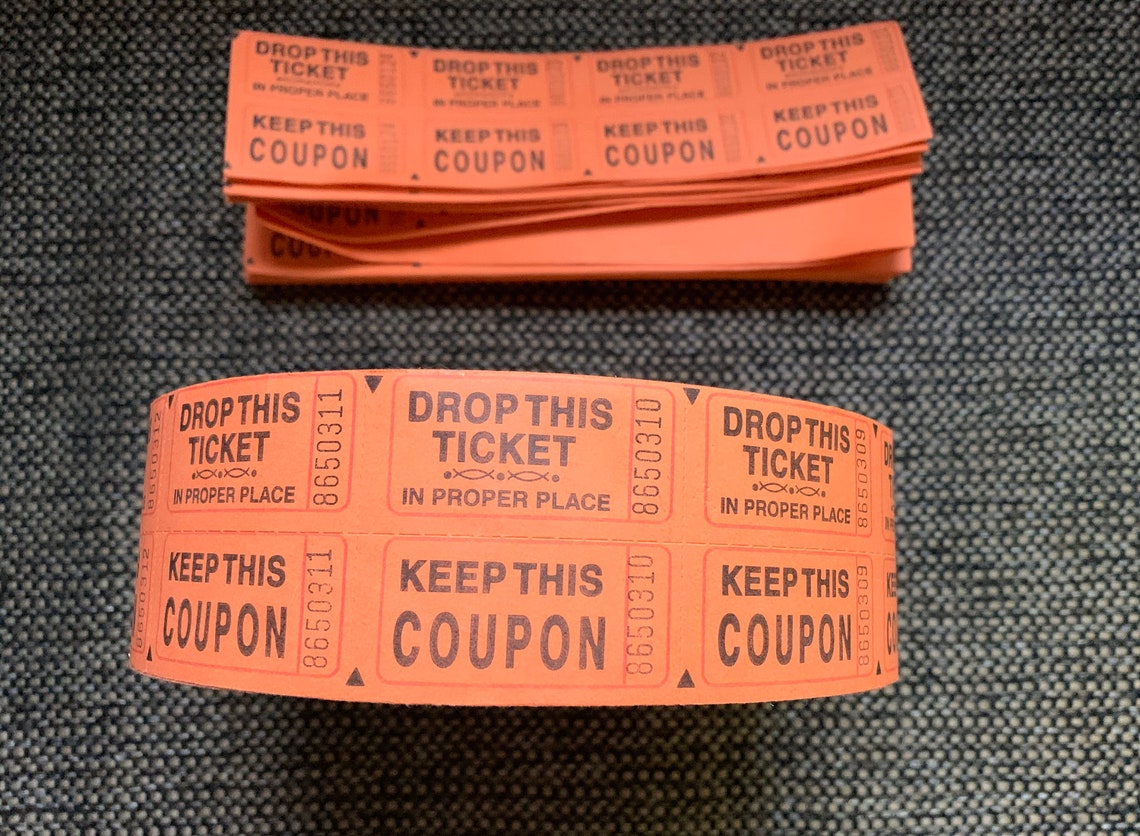 Sequential Roll Orange Raffle Tickets/ FREE SHIPPING | Etsy