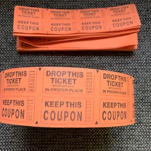Sequential Roll Orange Raffle Tickets - Etsy