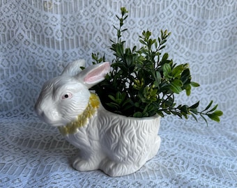 Planter for Woodland Nursery White Bunny Planter Ceramic Rabbit Easter ...