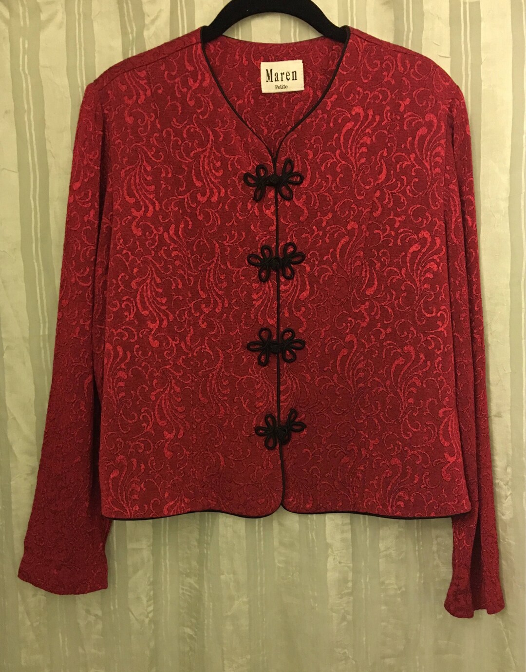 Red Mandrin Jacket - Etsy