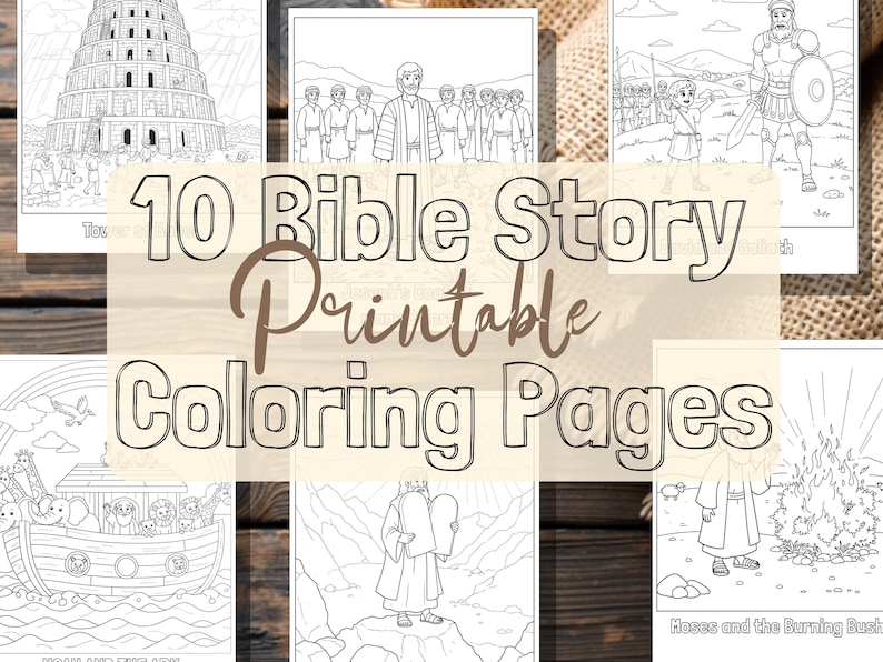 Bible Story Coloring Pages, Christian Printable Bundle for Kids - Etsy