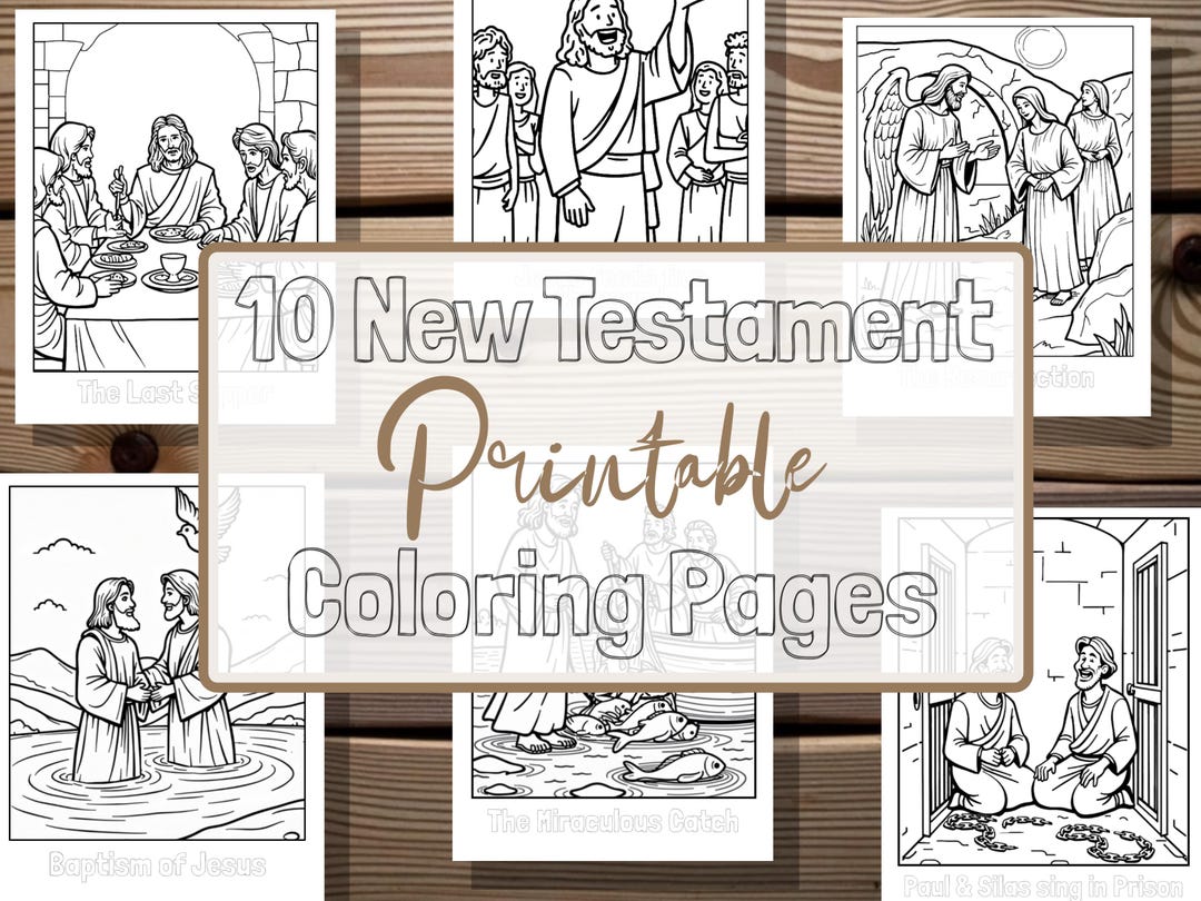New Testament Story Coloring Pages, Christian Printable Bundle for Kids ...