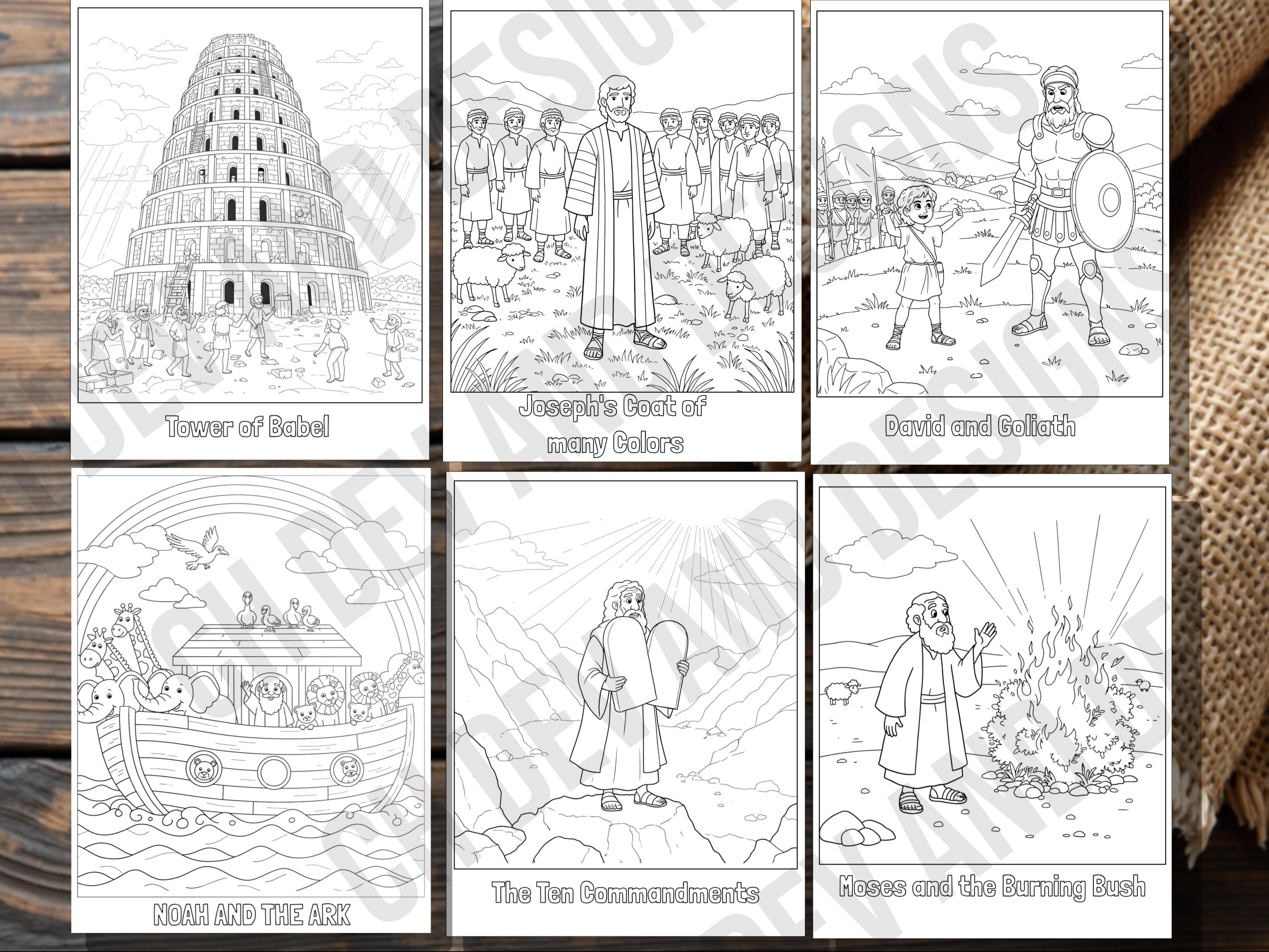 Bible Story Coloring Pages, Christian Printable Bundle for Kids - Etsy