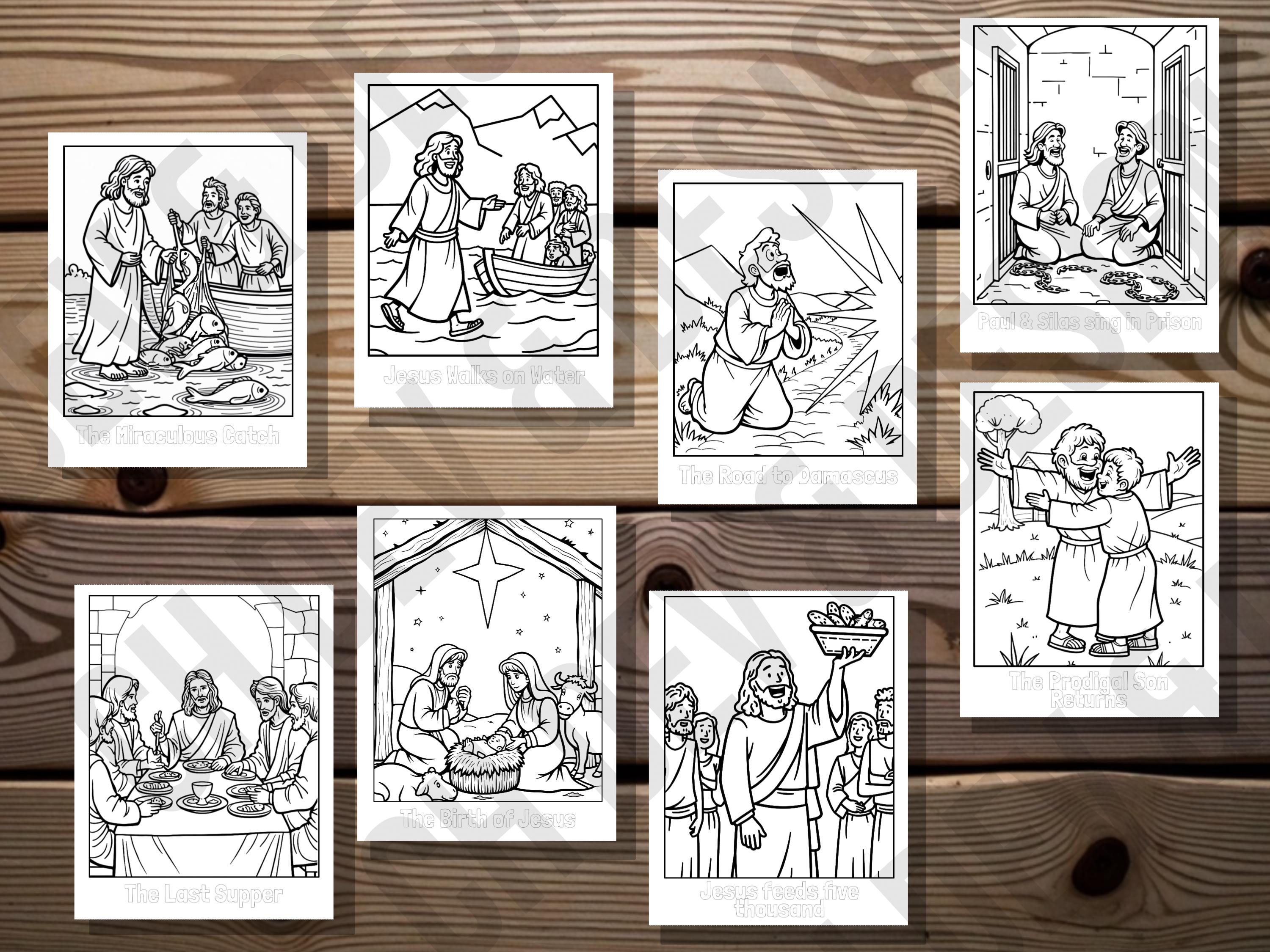 New Testament Story Coloring Pages, Christian Printable Bundle for Kids ...
