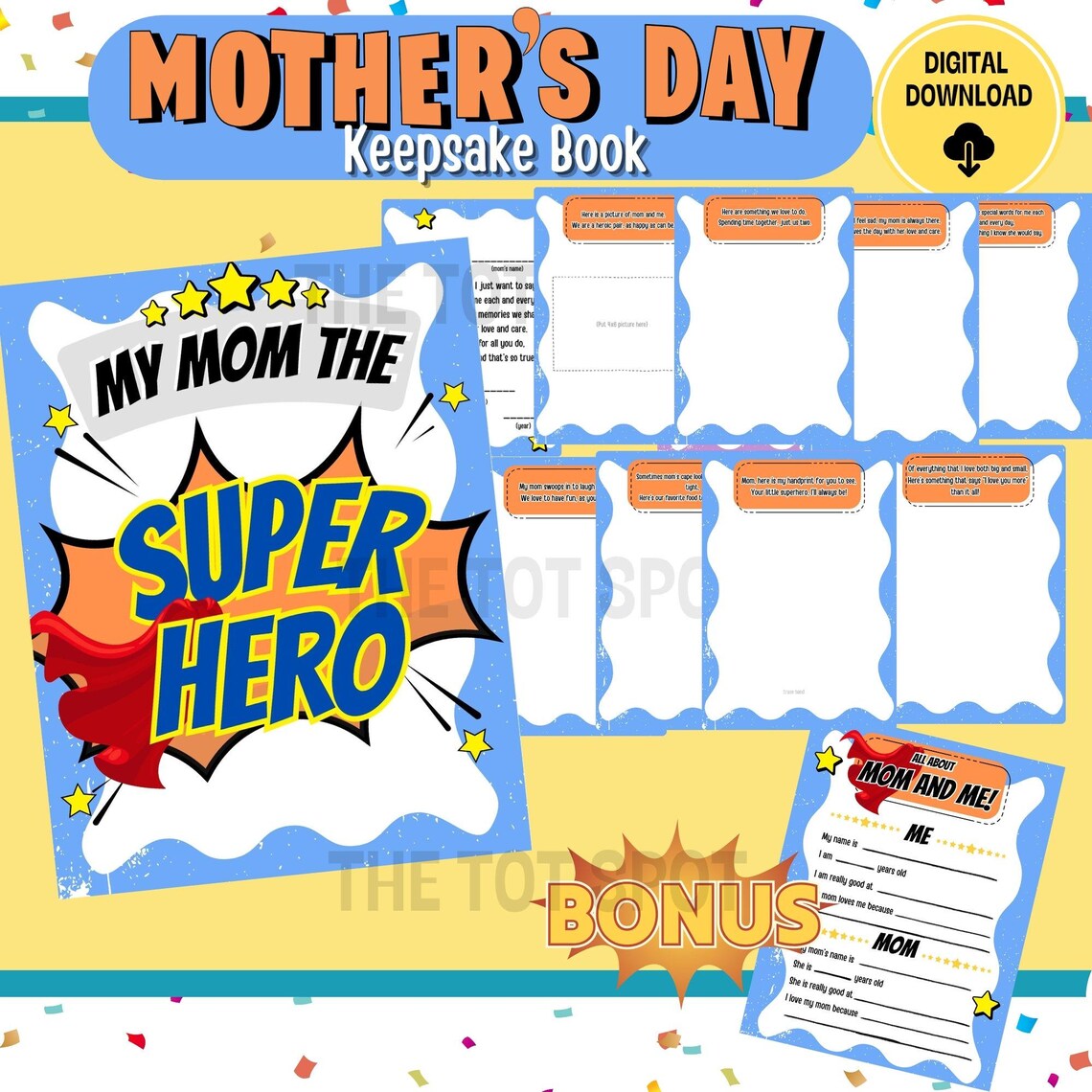 Superhero Mother's Day Keepsake Book: Kids Craft (digital Download) - Etsy