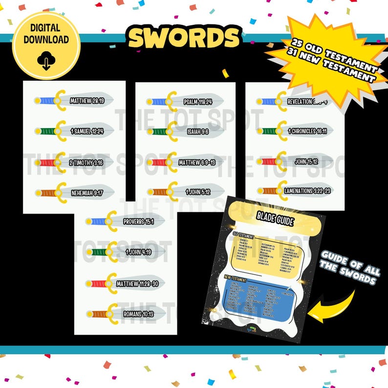 Kids Bible Sword Drill Game: Printable Bible Activity (digital Download ...