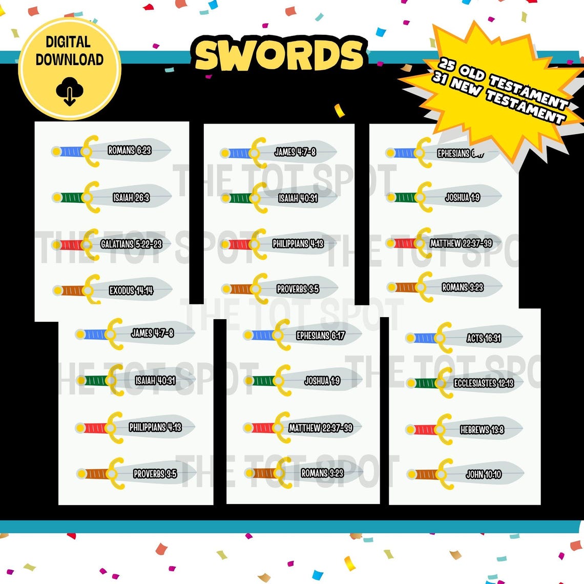 Kids Bible Sword Drill Game: Printable Bible Activity (digital Download ...