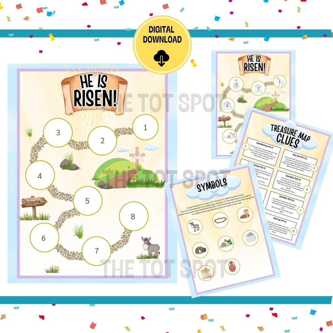 Easter Treasure Hunt Printable, Scavenger Hunt for Kids, Easter ...