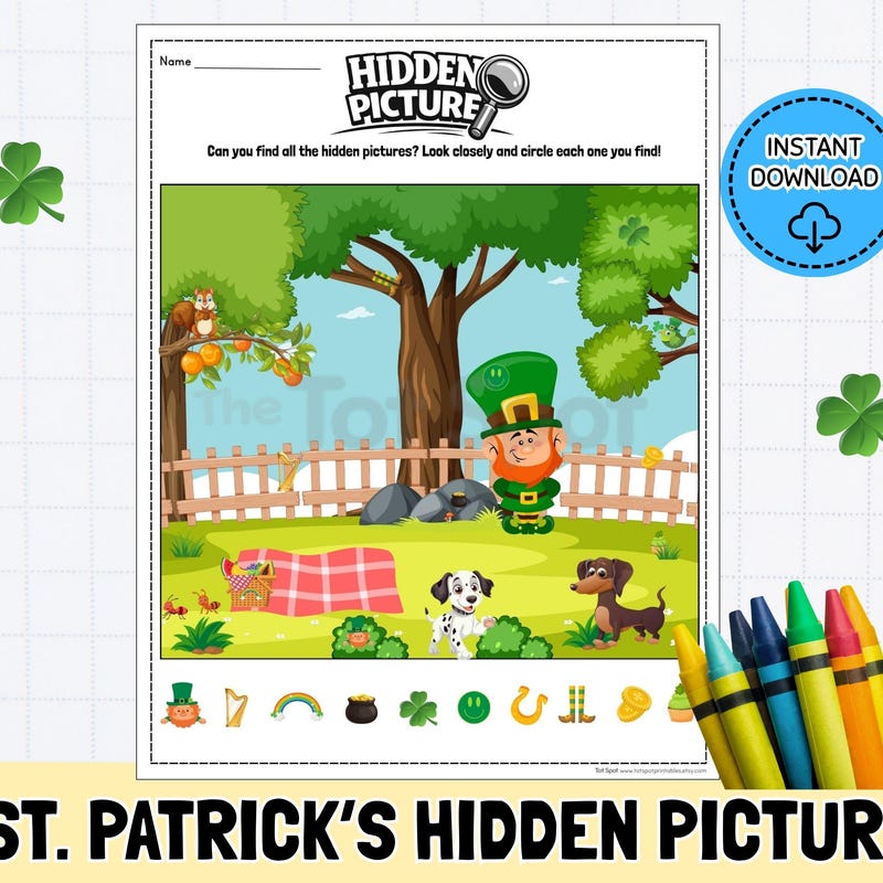 St Patricks Day Hidden Pictures - Etsy