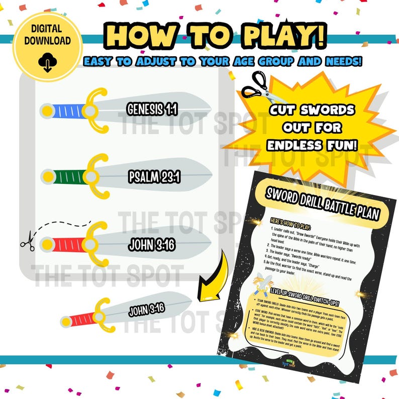 Kids Bible Sword Drill Game: Printable Bible Activity (digital Download ...