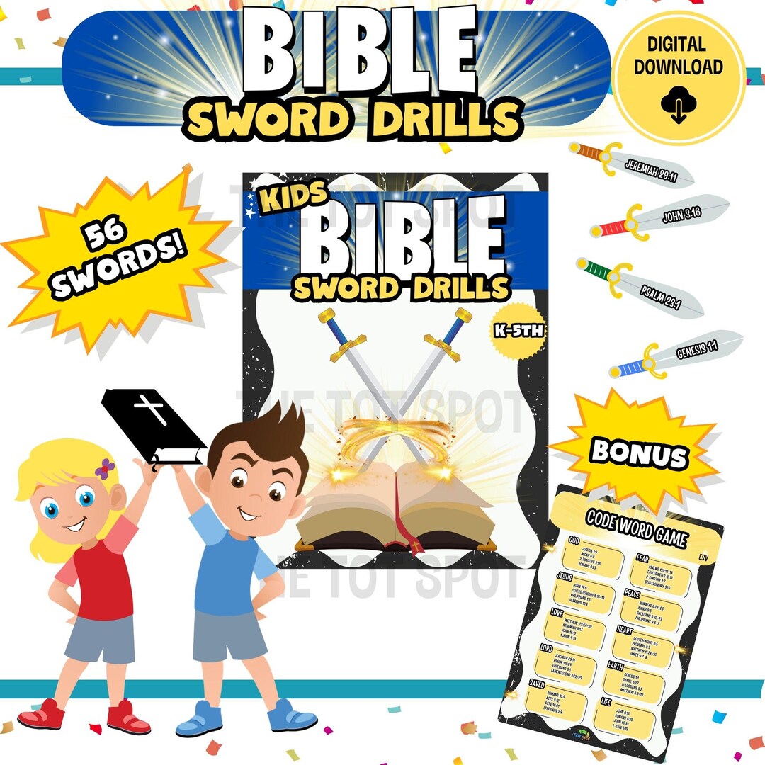 Bible Sword Drill, Kids Bible Game, Homeschool Bible Activity, Bible ...