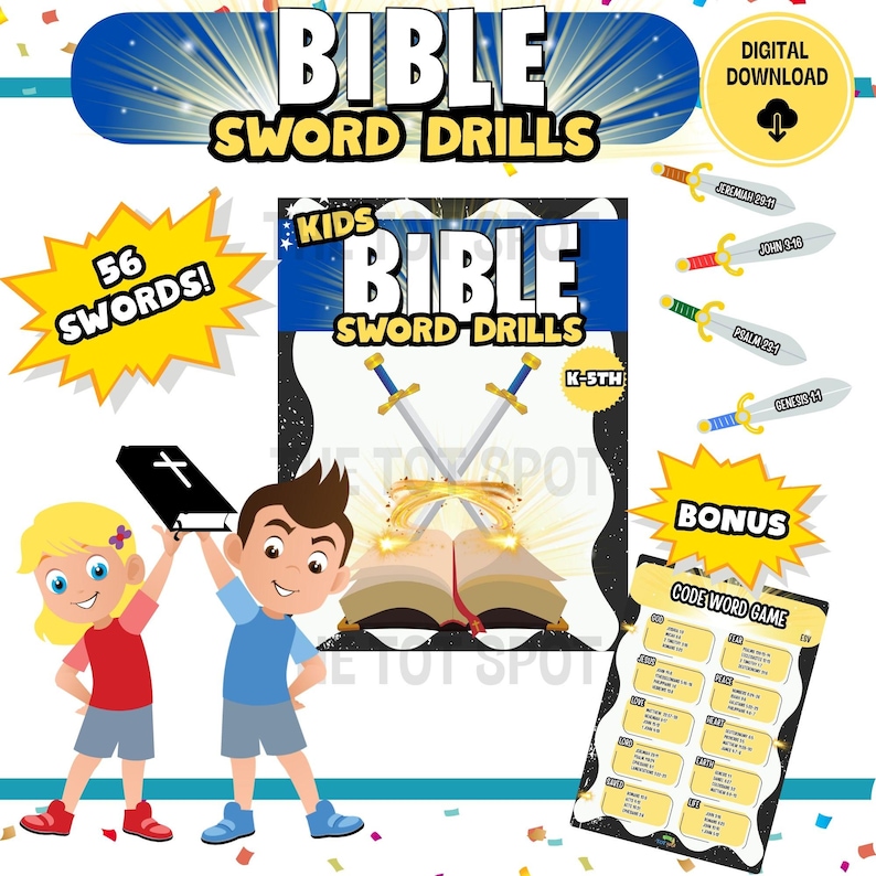 Bible Sword Drill, Kids Bible Game, Homeschool Bible Activity, Bible ...