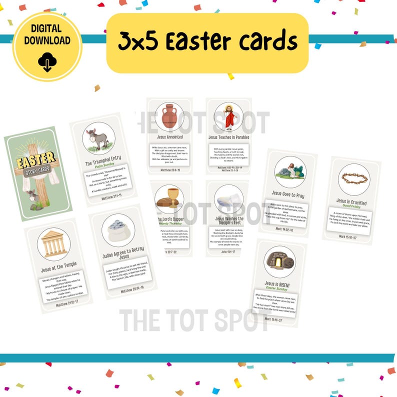 Easter Story Cards for Kids: Holy Week Activity (digital Download) - Etsy