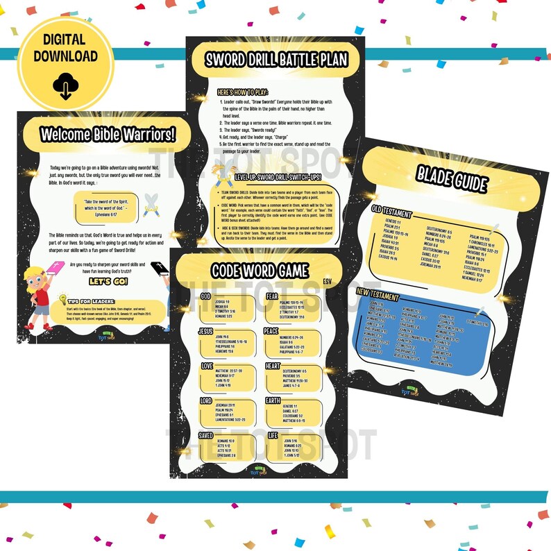 Kids Bible Sword Drill Game: Printable Bible Activity (digital Download ...