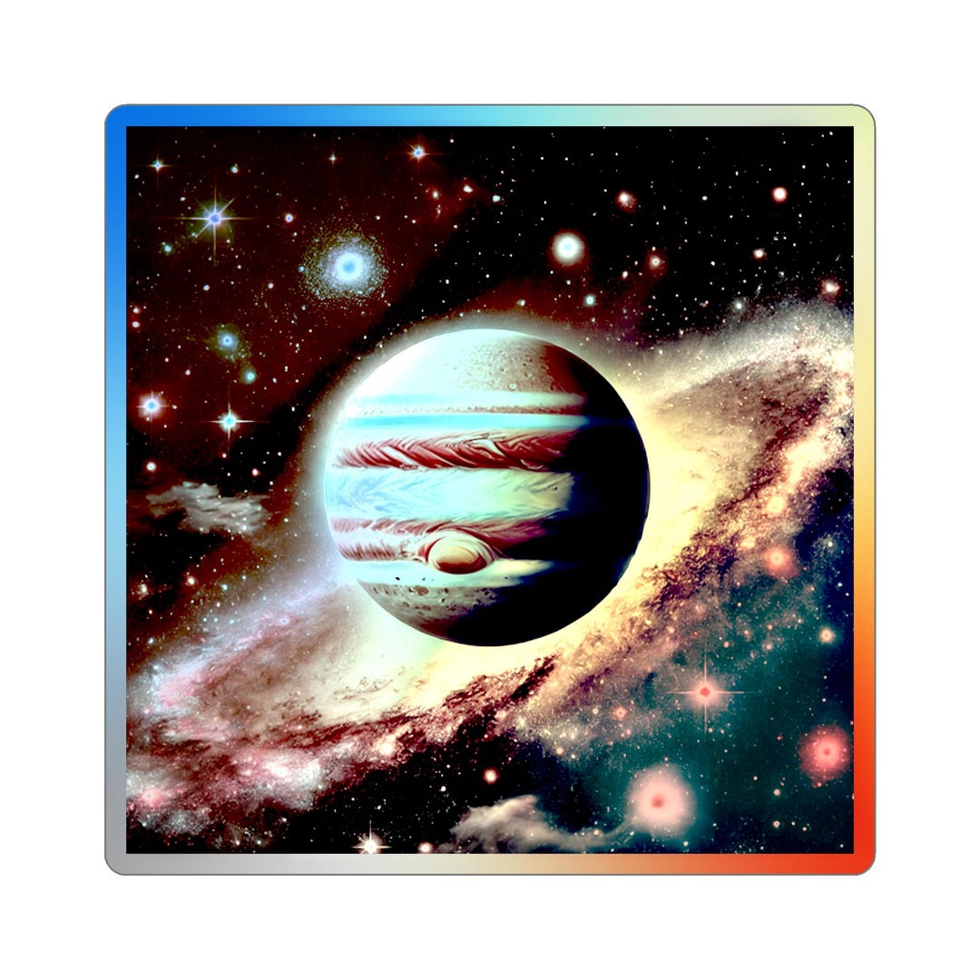 Holographic Stickers - Jupiter Universe Space Planets, Galactic Laptop ...