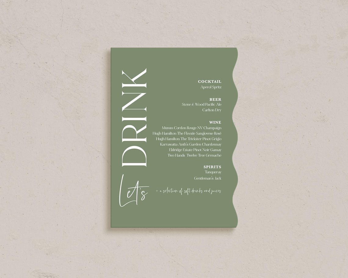 Verona Bar Sign PDF File, A4 Size, Wedding Sign, Engagement Sign ...