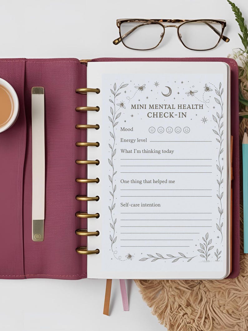 Mini Mental Health Check-in Journal | Printable Self-care PDF for Mood ...