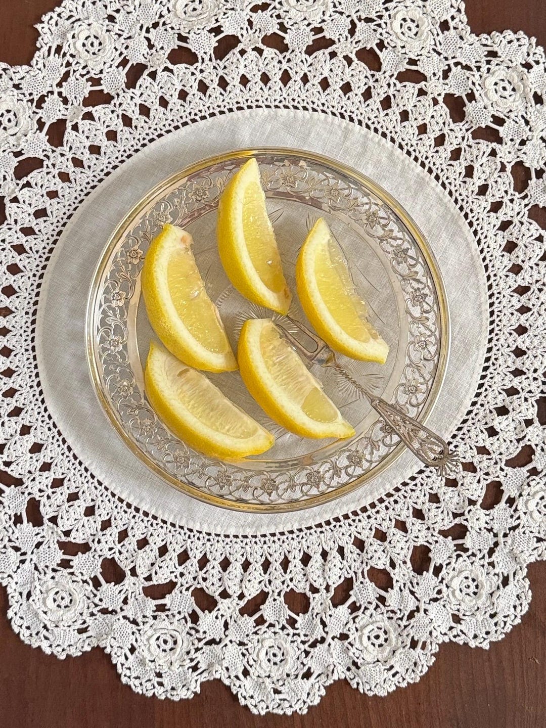 Etched Glass & Sterling Lemon Plates – Vintage Tableware - Etsy