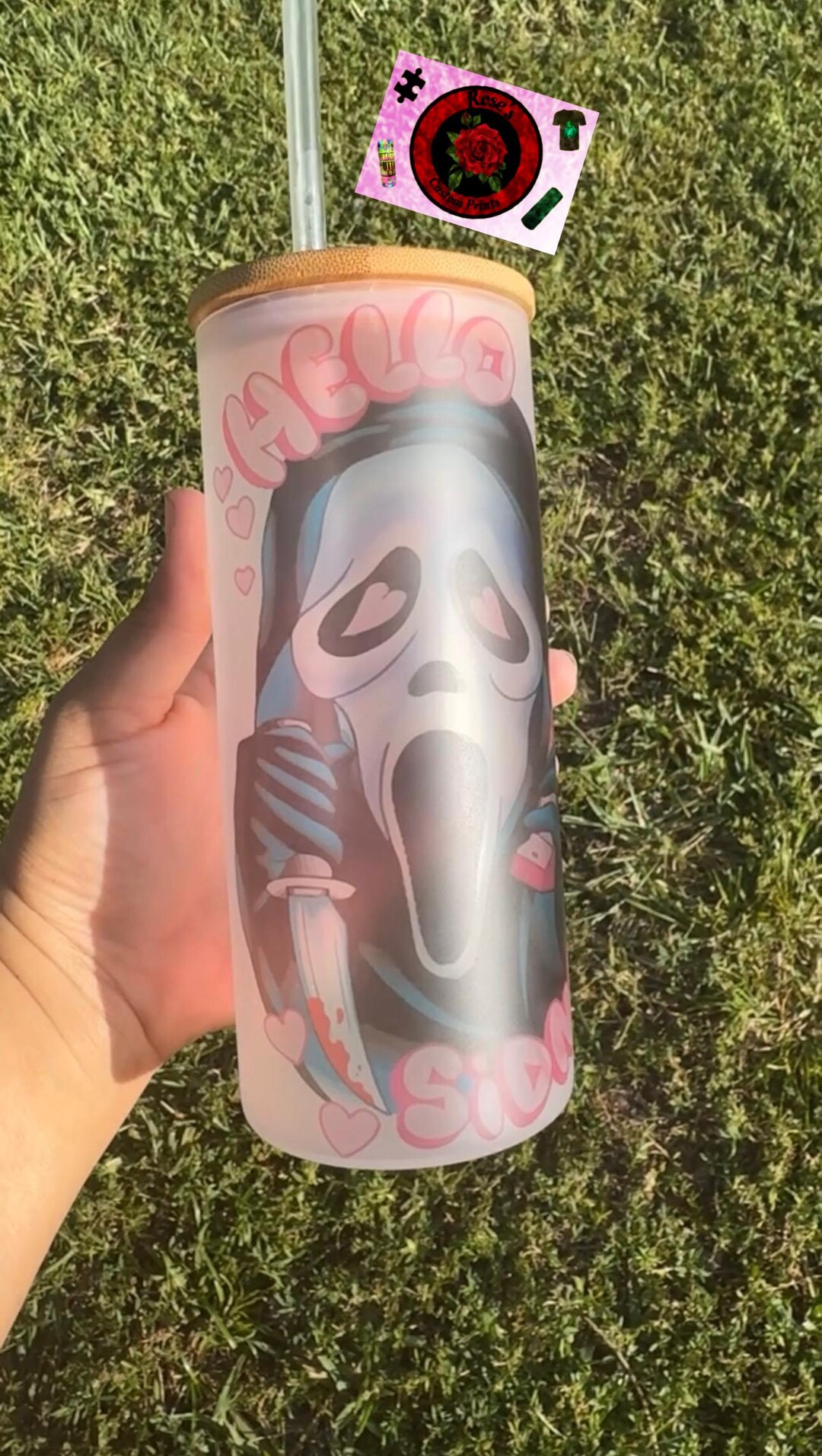 Ghost Face Frost Glass Cup - Etsy