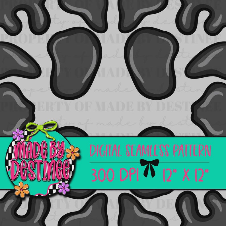 Cow Print Seamless Digital Pattern | Black Farmhouse Western PNG - Etsy