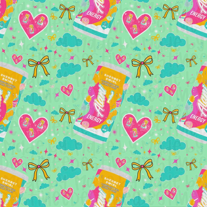 Sherbet Swirl Alani Energy Seamless Pattern – Cute Retro PNG for ...