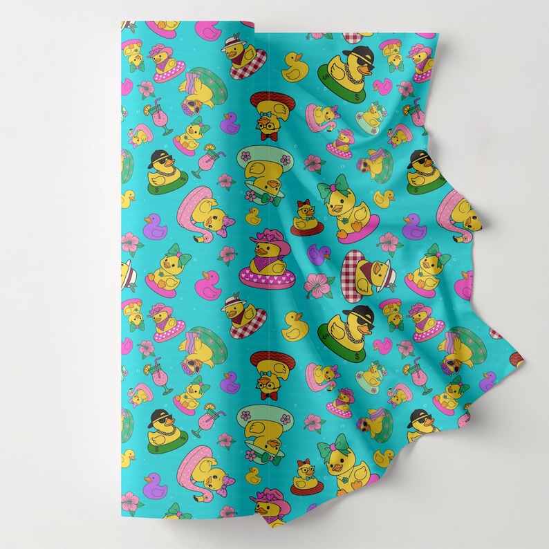 Summer Rubber Duck Seamless PNG – Floating Ducks Pattern for ...