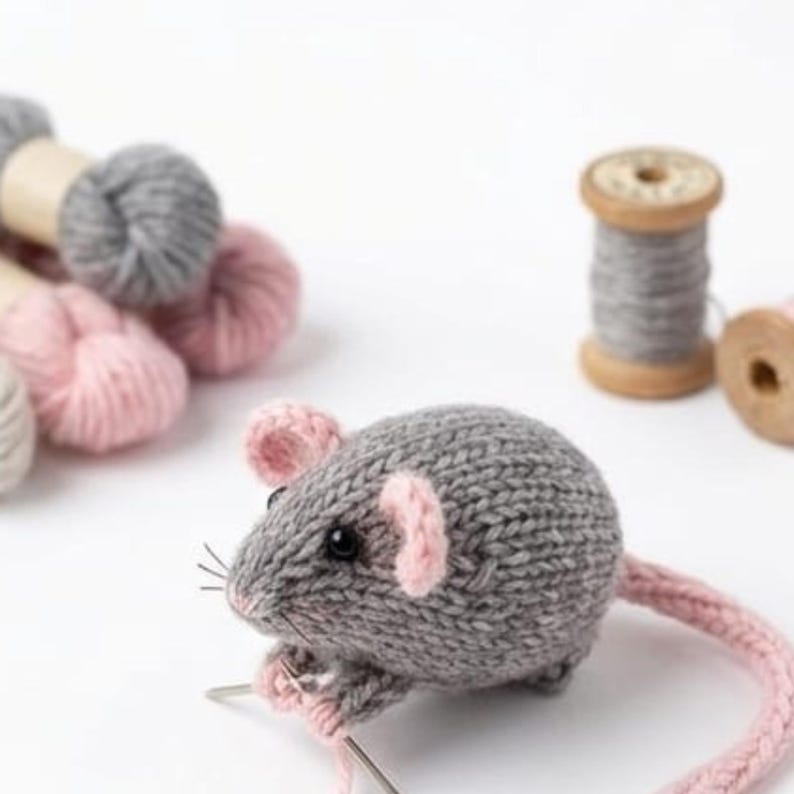 Mini Mouse Knitting Pattern PDF – Cute Tiny Knitted Mouse Plush (12 Cm ...