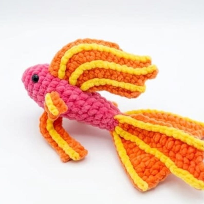 Betta Fish Crochet Pattern PDF | Colorful Amigurumi Fish Plush Tutorial ...