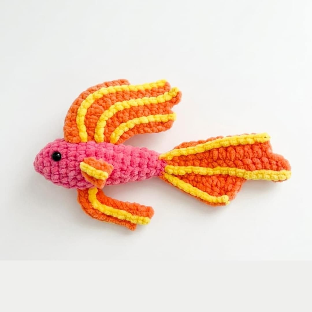 Betta Fish Crochet Pattern PDF | Colorful Amigurumi Fish Plush Tutorial ...