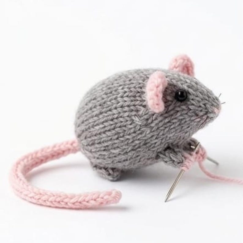 Mini Mouse Knitting Pattern PDF – Cute Tiny Knitted Mouse Plush (12 Cm ...