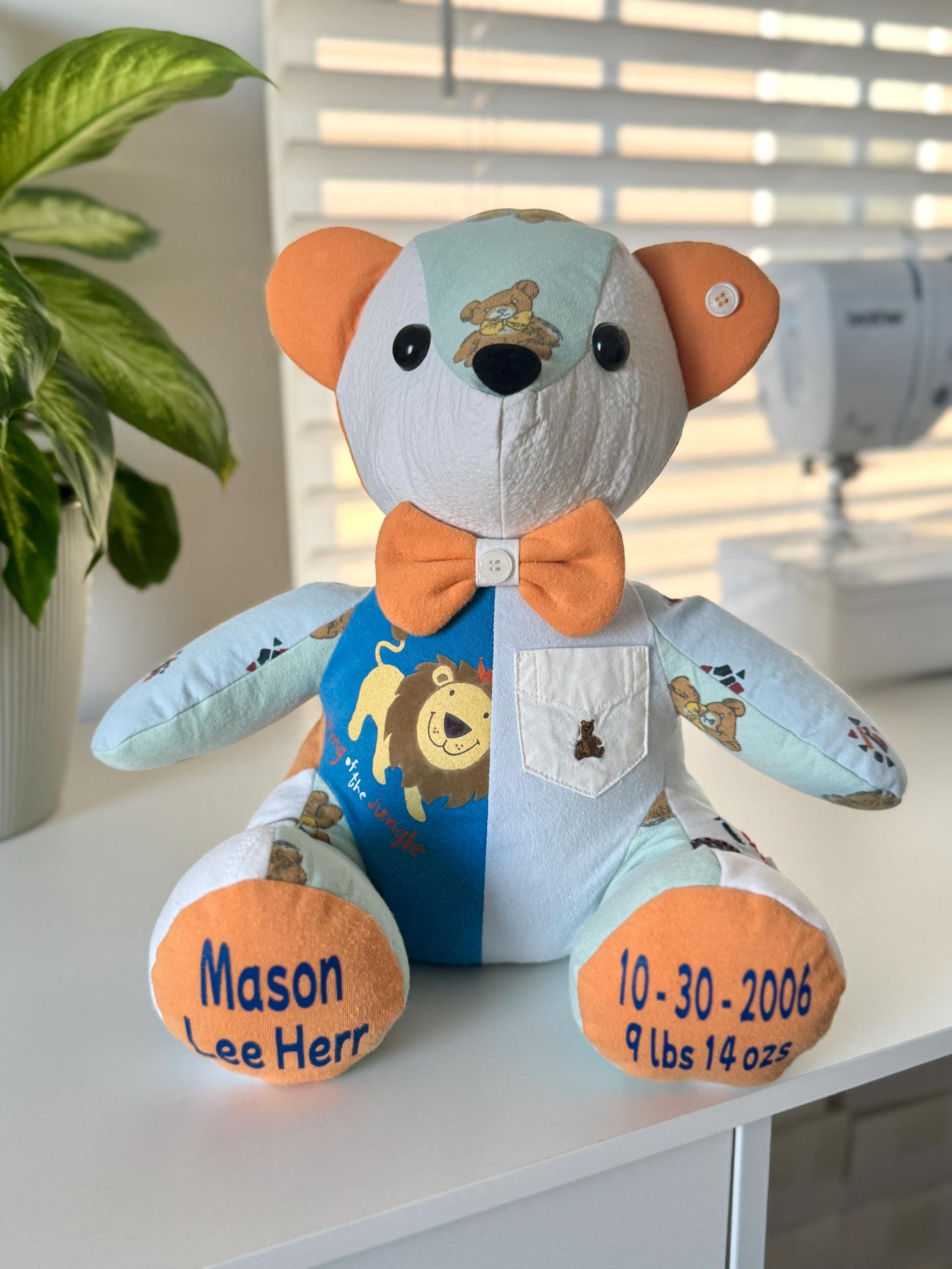 Baby Boy Memory Bear: Custom Keepsake Teddy Made From Baby Clothes - Etsy