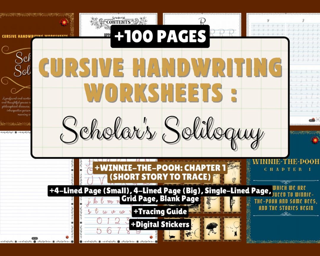 Cursive Handwriting Worksheets | Scholar's Soliloquy | Calligraphy ...