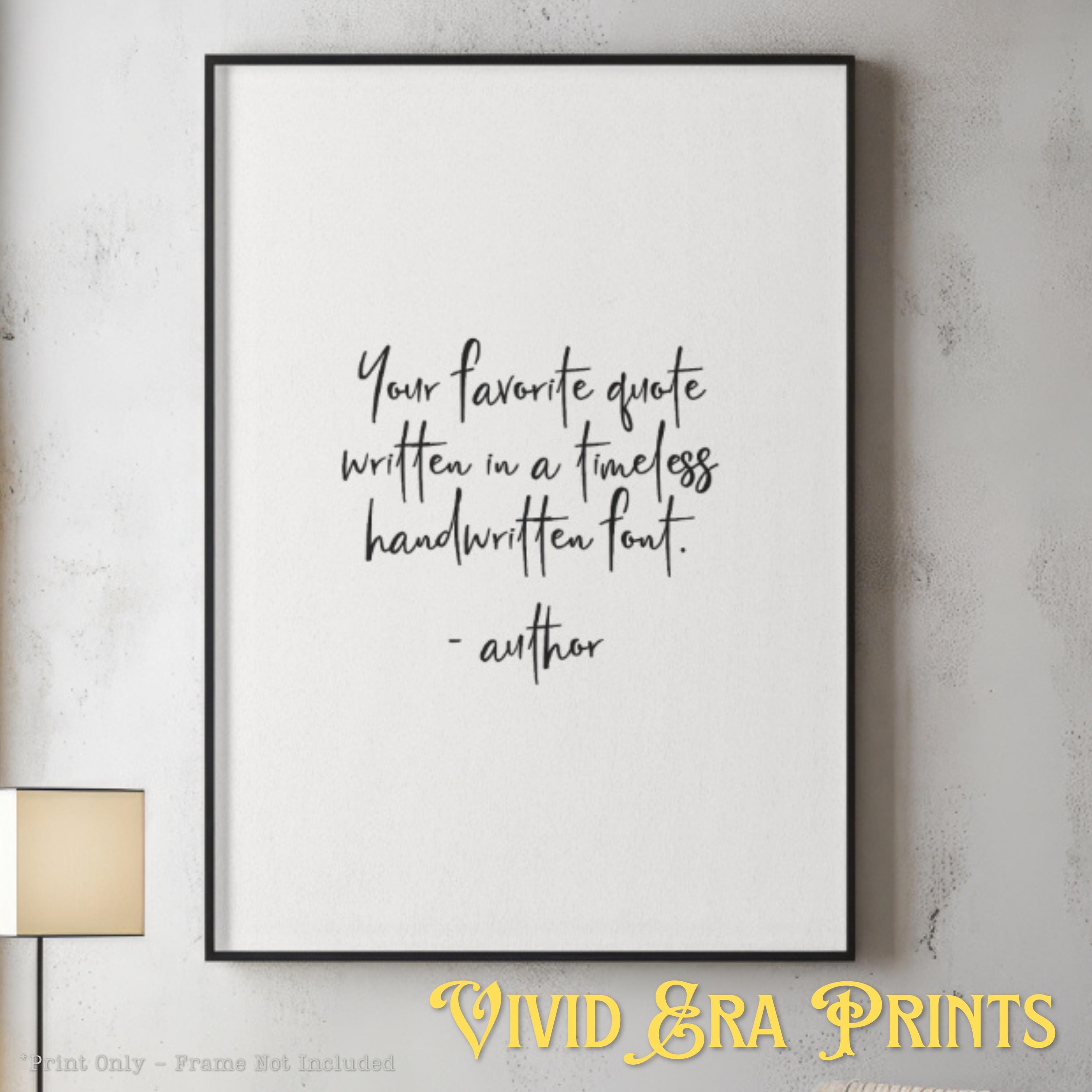 Custom Handwritten Quote Print, Personalized Calligraphy Art, Custom ...