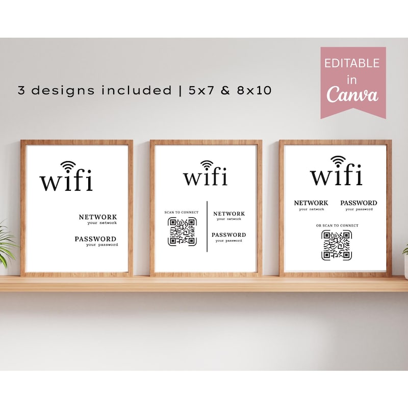 Home Wifi Qr Code Template - Etsy