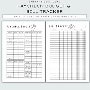 Printable Budget Planner: Weekly & Monthly Bill Tracker (A4/US Letter ...