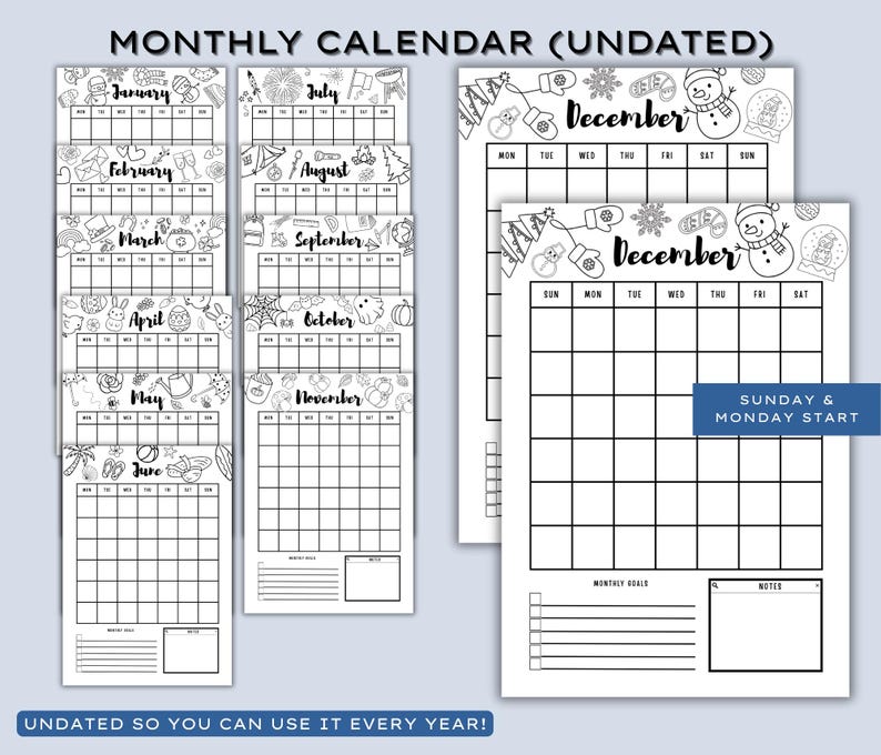 2026 Journal Bundle D - Planner Printable, Premade Bullet Journal Pages ...