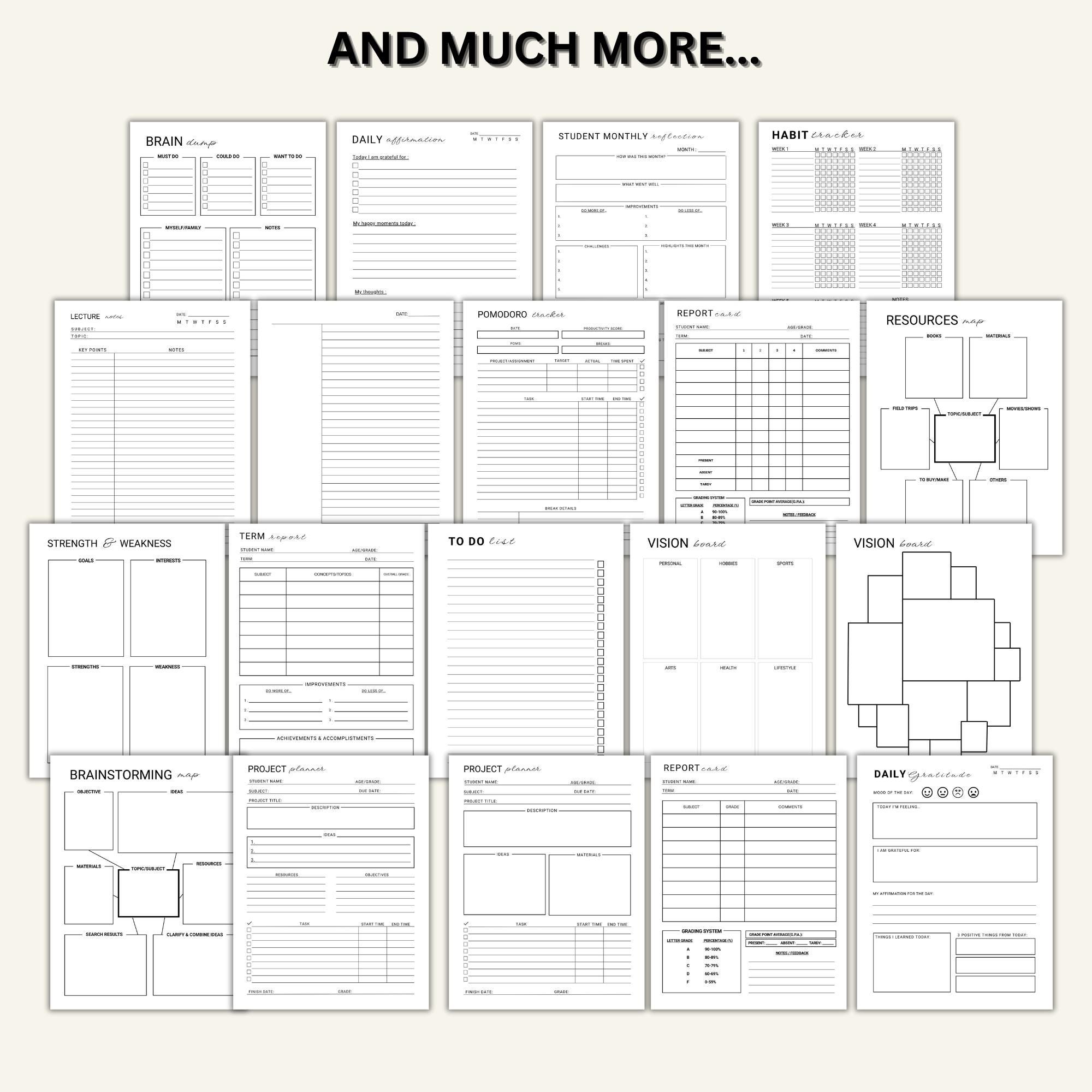 Homeschool Planner Printable: Student Planner Academic Planner ...