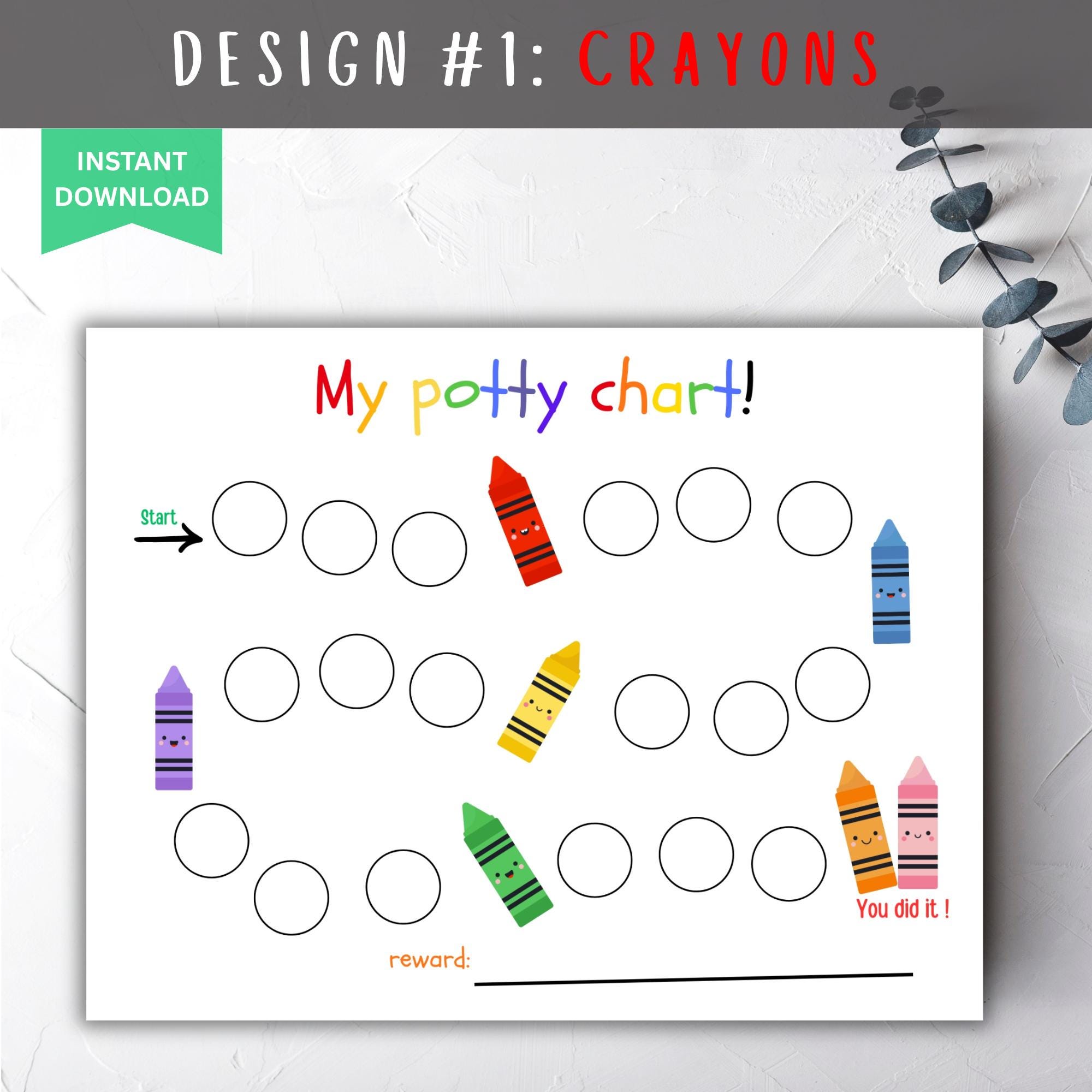 Printable Potty Chart | Potty Training Chart | Potty Sticker Chart ...