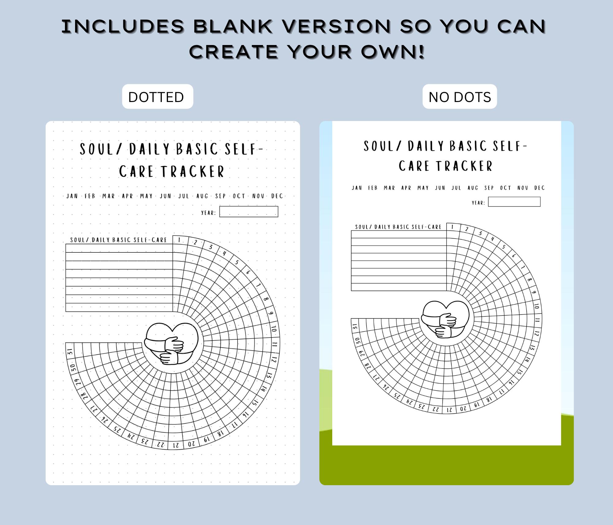 Self Care Tracker Wheel, PRINTABLE Journal Page, Planner Page, Monthly ...