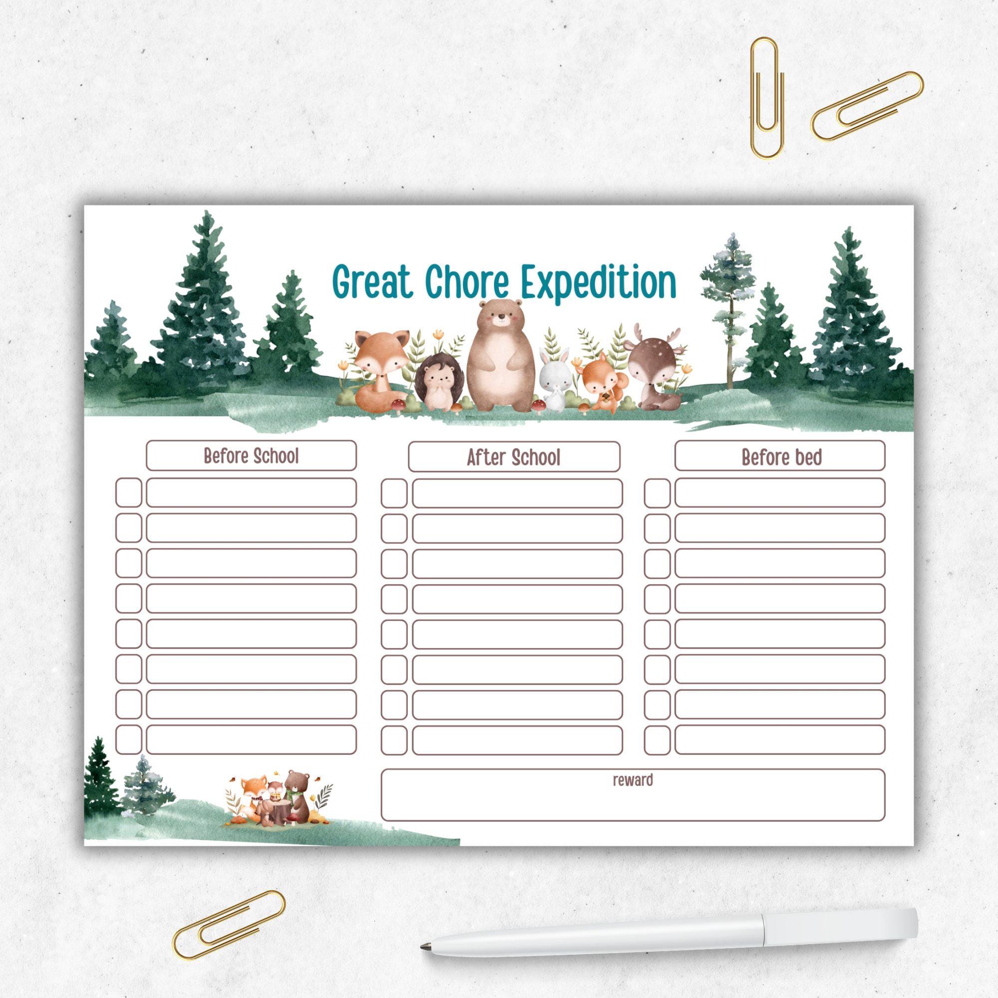 Editable Woodland Animal Reward Chart | Woodland Chore Chart | Woodland ...