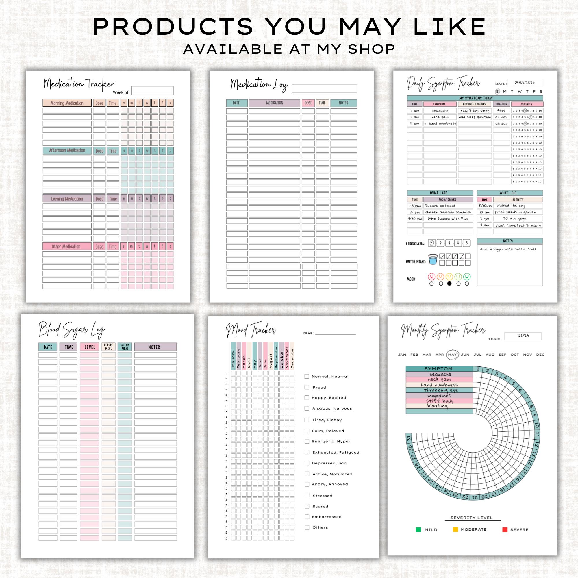 Daily Medication Tracker, Medication Log, Printable Medicine Log for ...
