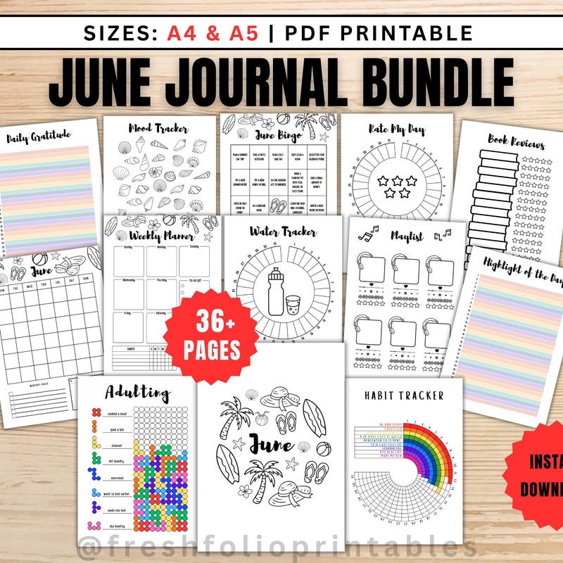 June Monthly Tracker - Etsy